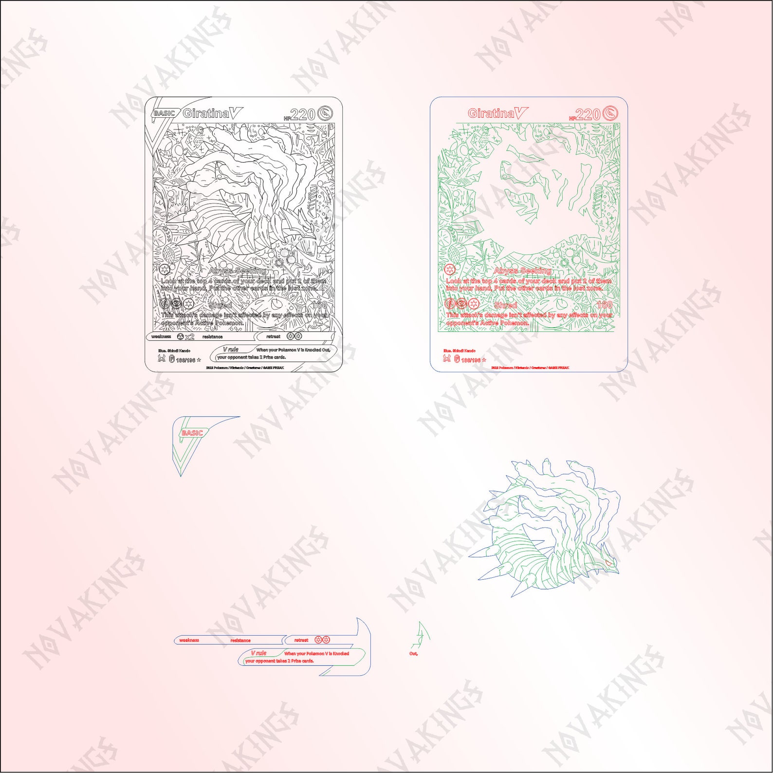 Giratina Pokemon Card Vector SVG PDF DXF Laser Cutter File - Etsy