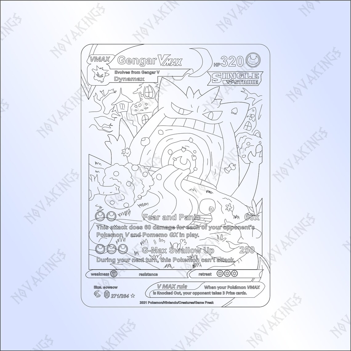 Gengar V-max Pokemon Card Vector PDF DXF Laser Cutter File - Etsy