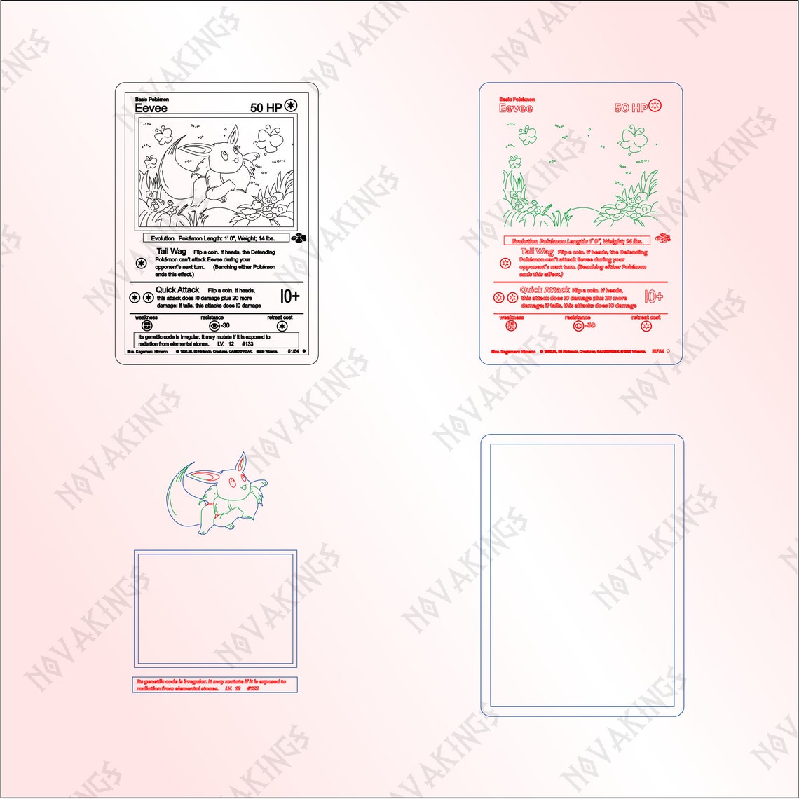 Eevee Pokemon Card Vector SVG PDF DXF Laser Cutter File - Etsy