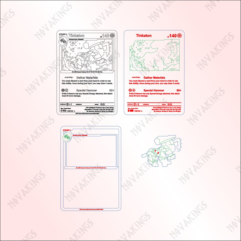 Tinkaton Pokemon Card Vector SVG PDF DXF Laser Cutter File - Etsy