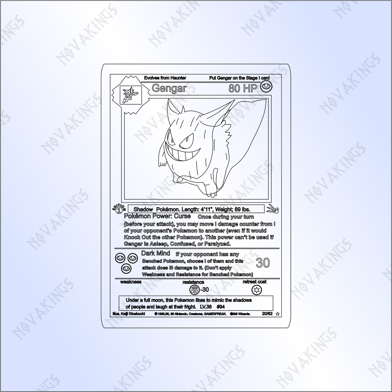 Gengar Pokemon Card Vector SVG DXF Laser Cutter File - Etsy