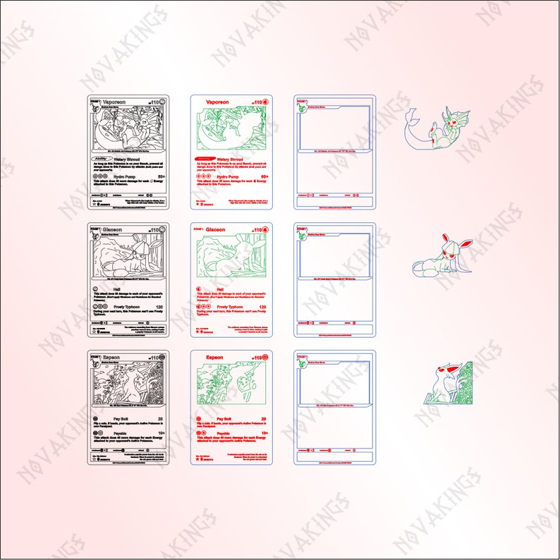 SWSH Edition Eevee Collection Pokemon 9 Card Bundle Glaceon Sylveon ...