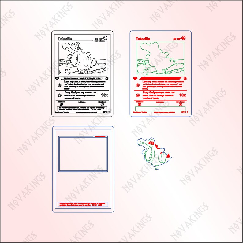 Totodile Pokemon Card Vector SVG PDF DXF Laser Cutter File - Etsy