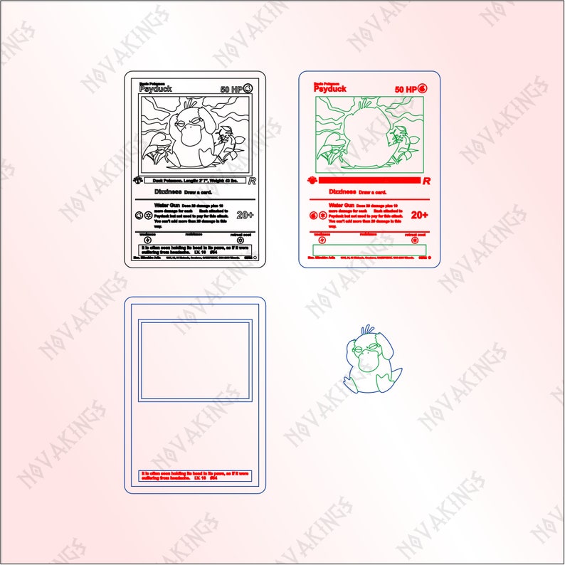 Psyduck Pokemon Card Vector SVG PDF DXF Laser Cutter File - Etsy