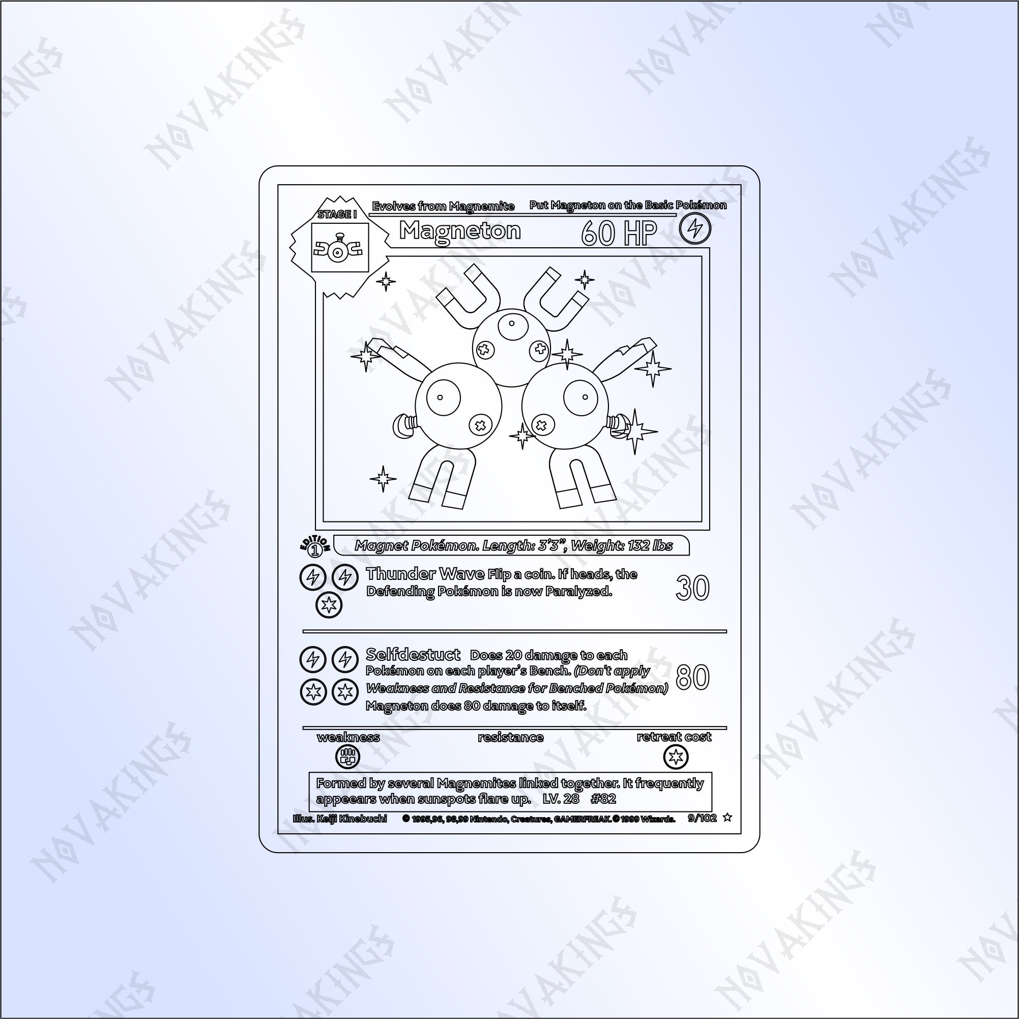 Magneton Pokemon Card Vector SVG PDF DXF Laser Cutter File - Etsy