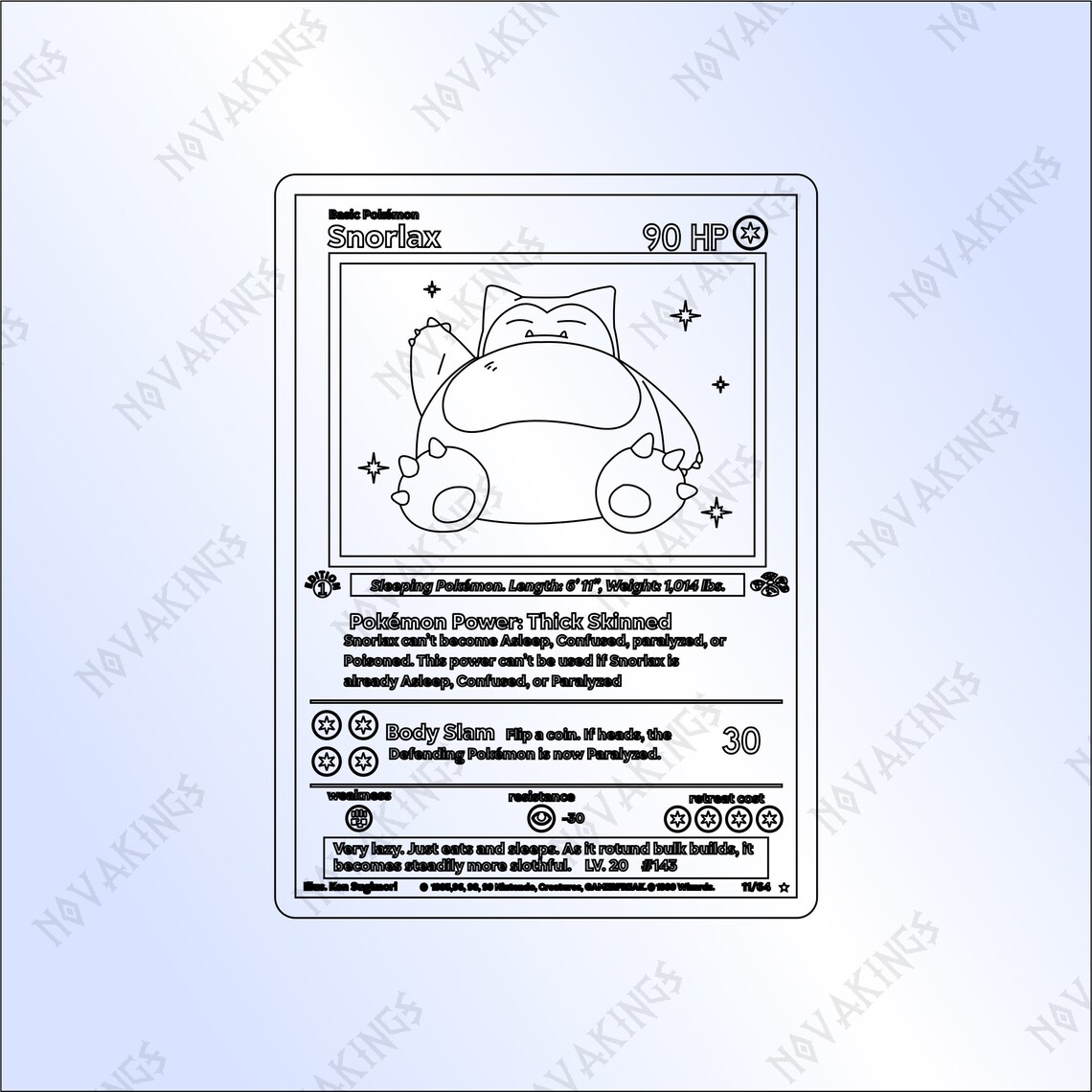 Snorlax Pokemon Card Vector SVG PDF DXF Laser Cutter File - Etsy