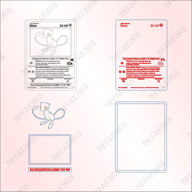 Mew Pokemon Card Vector SVG PDF DXF Laser Cutter File - Etsy