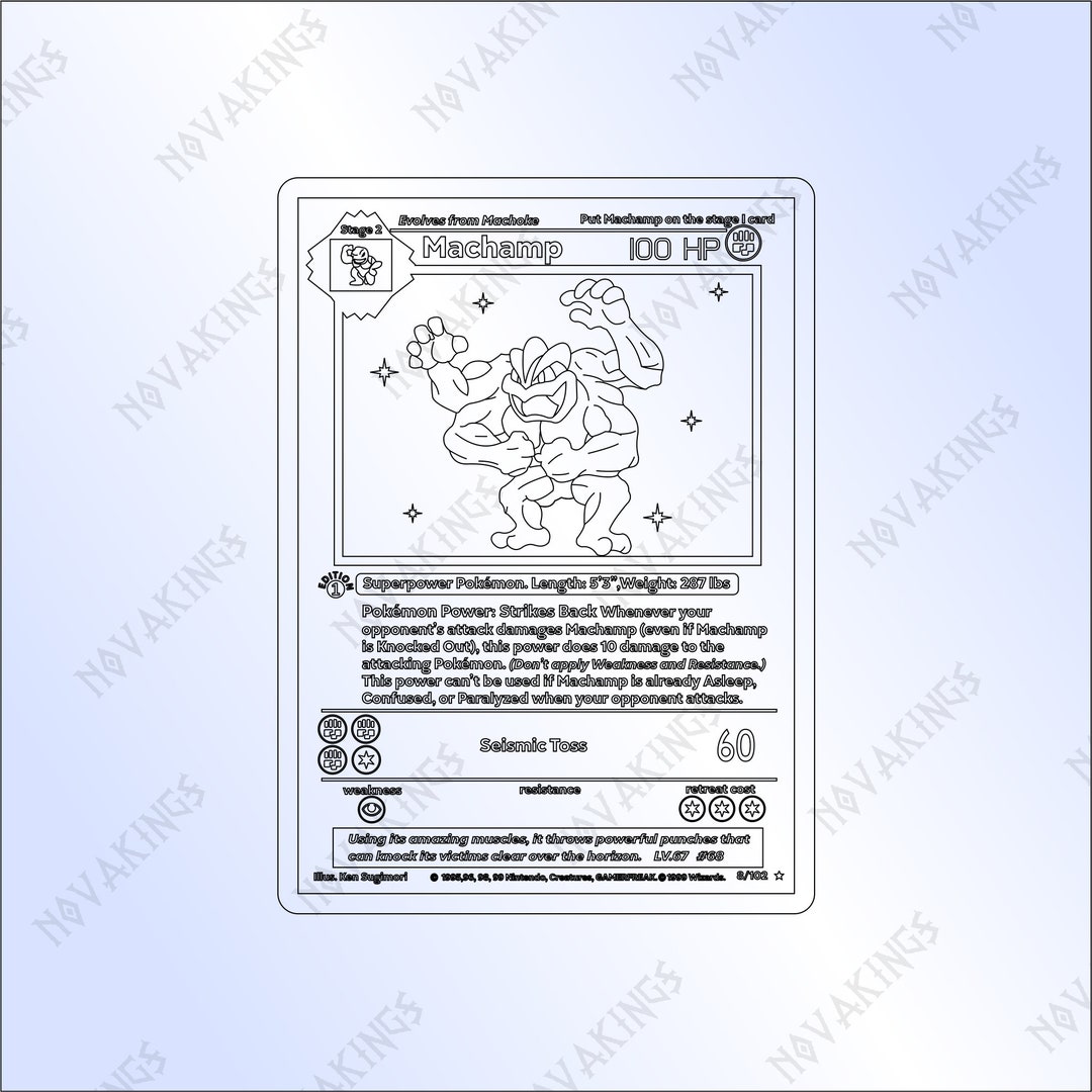 Machamp Pokemon Card Vector SVG PDF DXF Laser Cutter File - Etsy