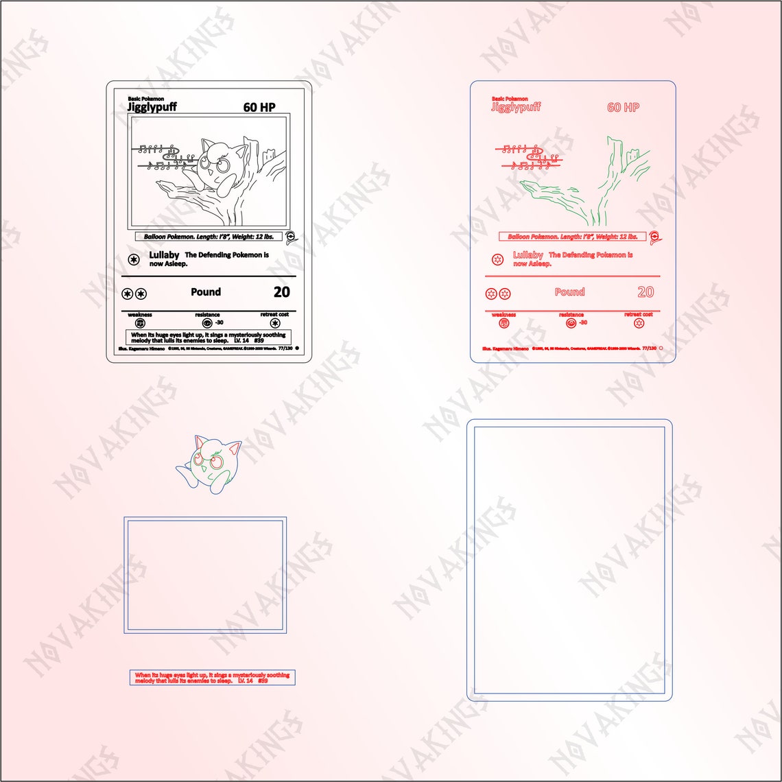 Jigglypuff Pokemon Card Vector SVG PDF DXF Laser Cutter File - Etsy