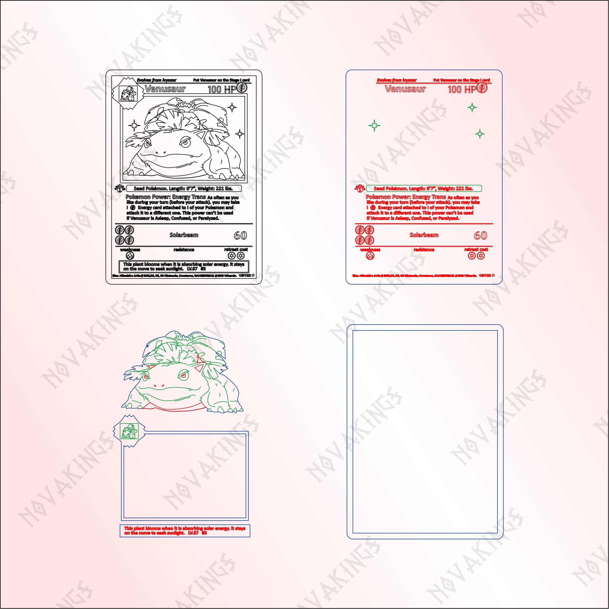 Venusaur Pokemon Card Vector SVG PDF DXF Laser Cutter File - Etsy