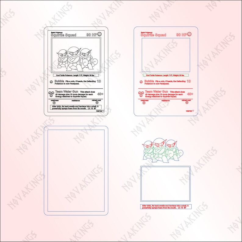 Squirtle Squad Pokemon Card Vector SVG PDF DXF Laser Cutter File - Etsy