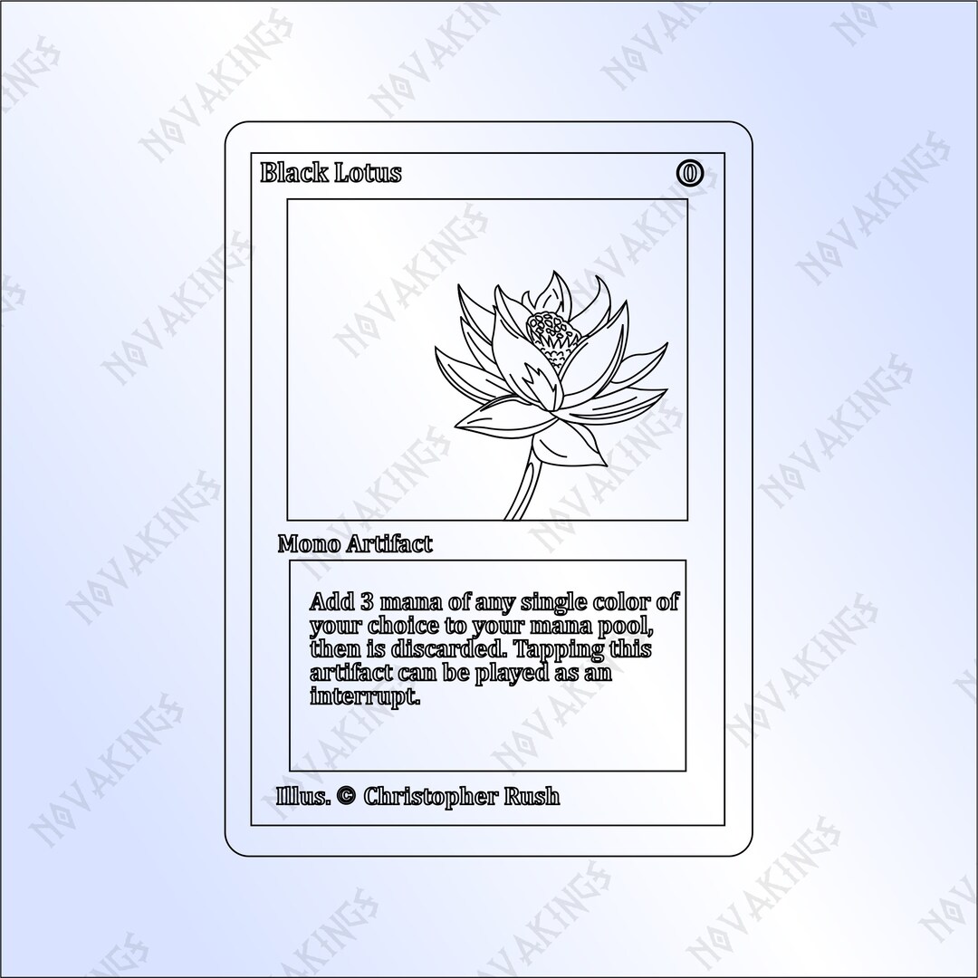 Black Lotus Magic the Gathering Card Mgt Vector SVG PDF DXF Laser ...