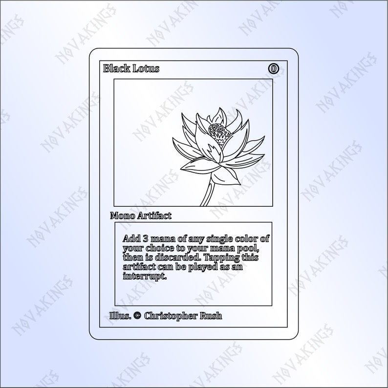 Black Lotus Magic the Gathering Card Mgt Vector SVG PDF DXF Laser ...