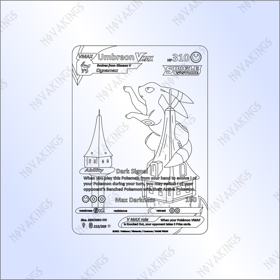 Umbreon V Max Pokemon Card Vector SVG PDF DXF Laser Cutter File - Etsy