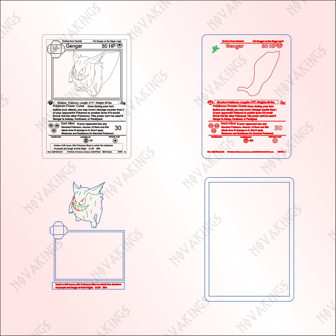 Gengar Pokemon Card Vector SVG DXF Laser Cutter File - Etsy