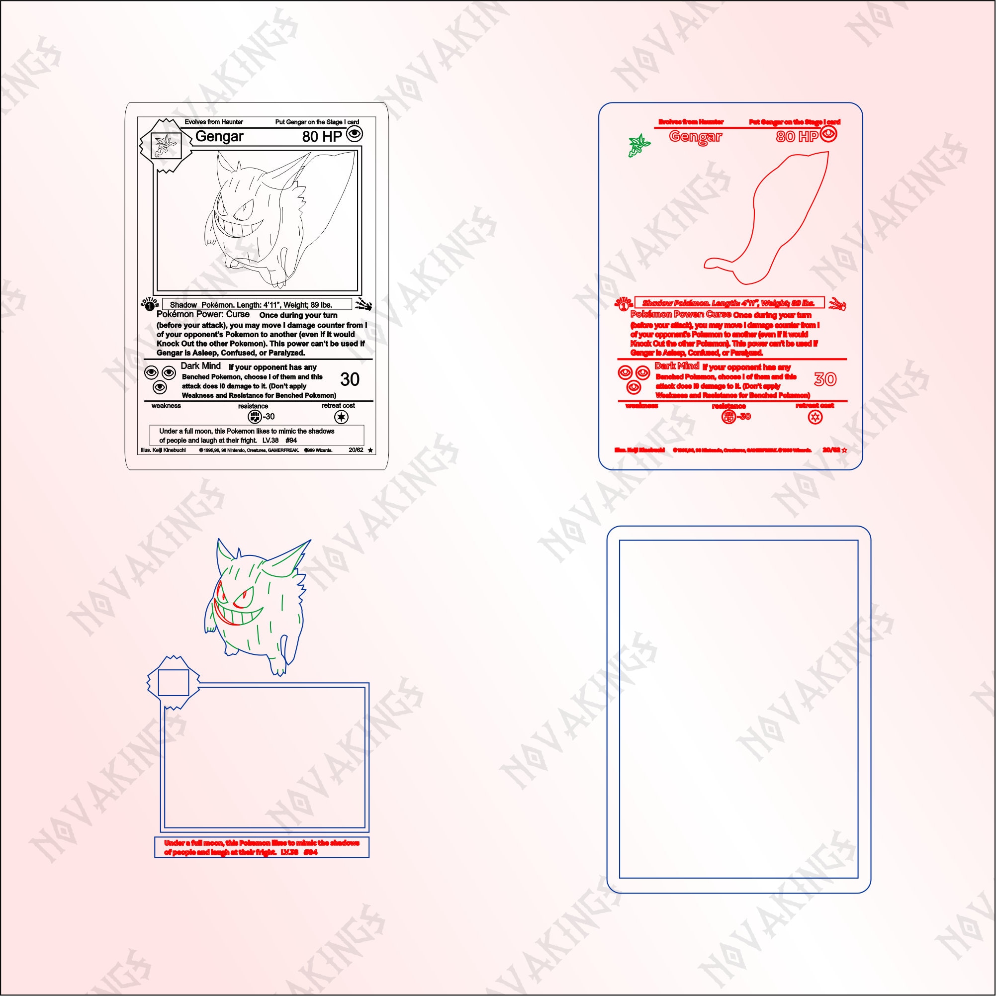 Gengar Pokemon Card Vector SVG DXF Laser Cutter File - Etsy