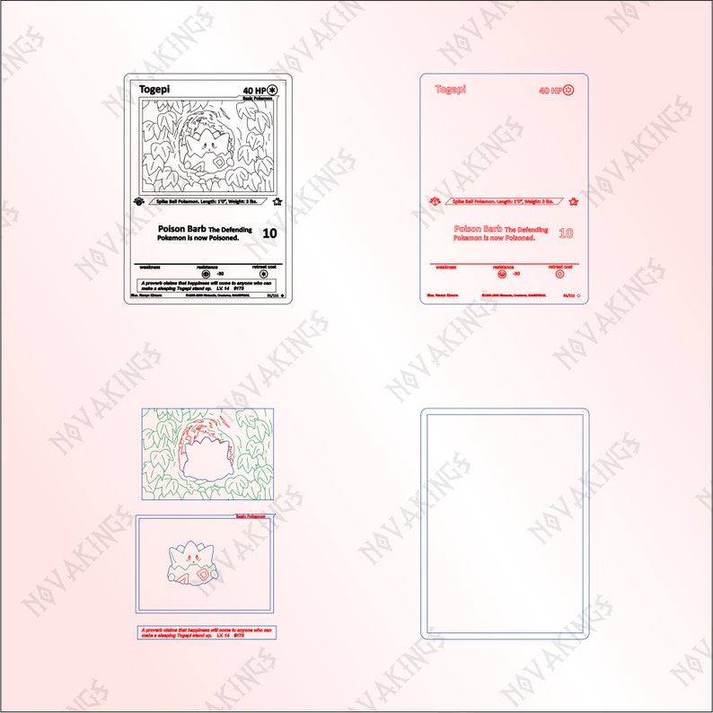 Togepi Pokemon Card Vector SVG PDF DXF Laser Cutter File - Etsy