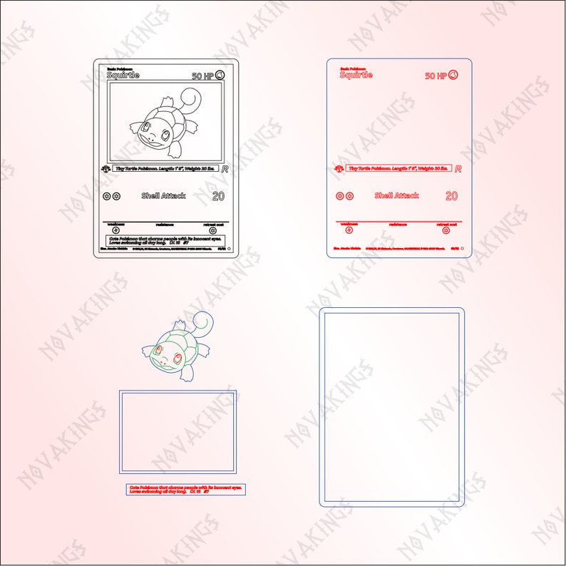 Squirtle Pokemon Card Vector SVG PDF DXF Laser Cutter File - Etsy