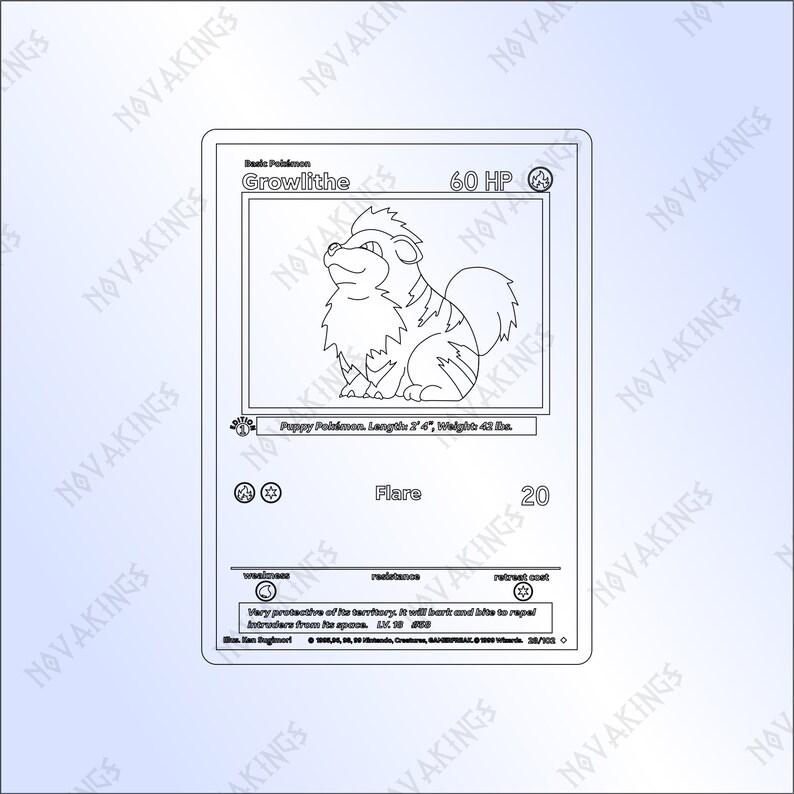 Growlith Pokemon Card Vector SVG PDF DXF Laser Cutter File - Etsy