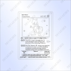 Mewtwo Pokemon Card Vector SVG PDF DXF Laser Cutter File - Etsy