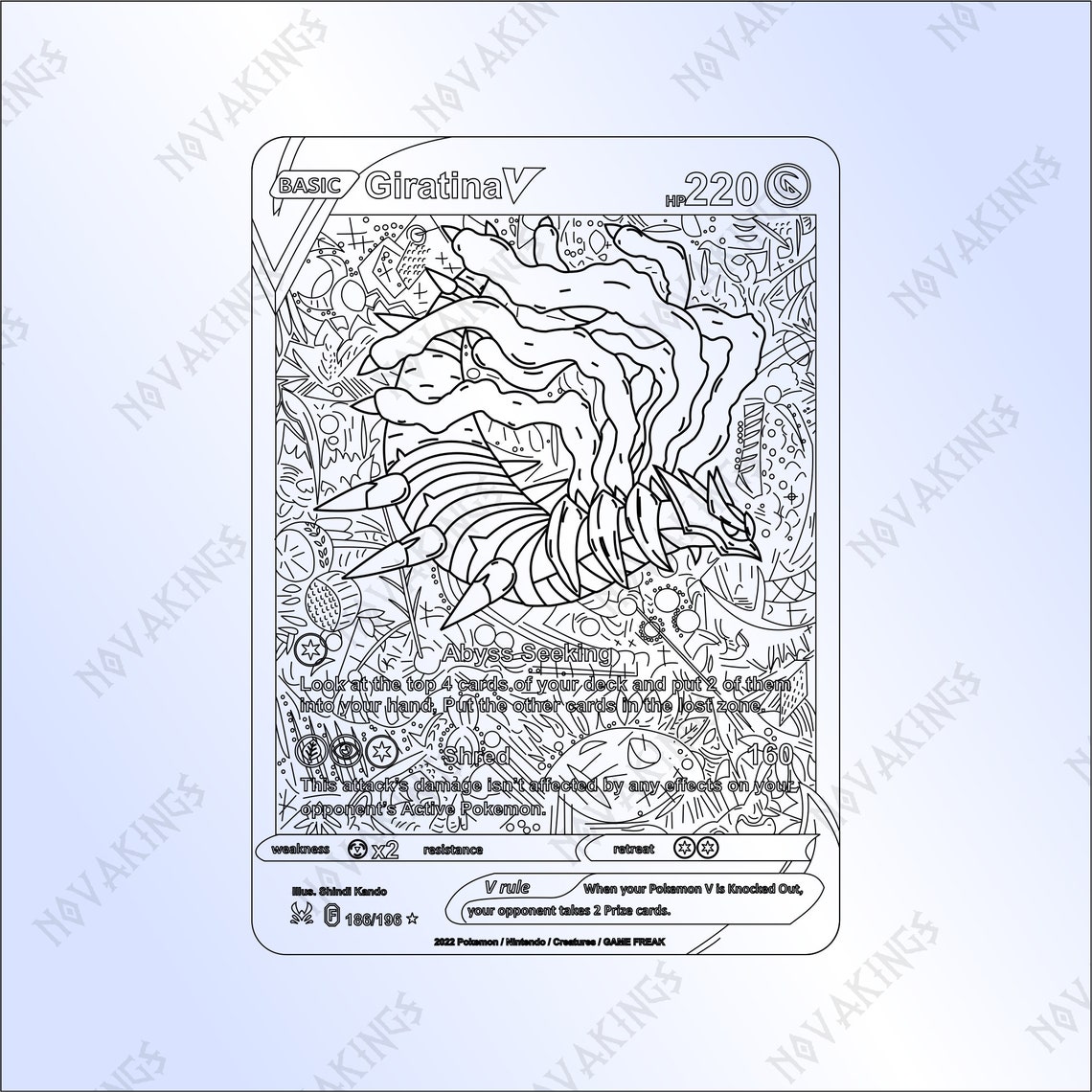 Giratina Pokemon Card Vector SVG PDF DXF Laser Cutter File - Etsy