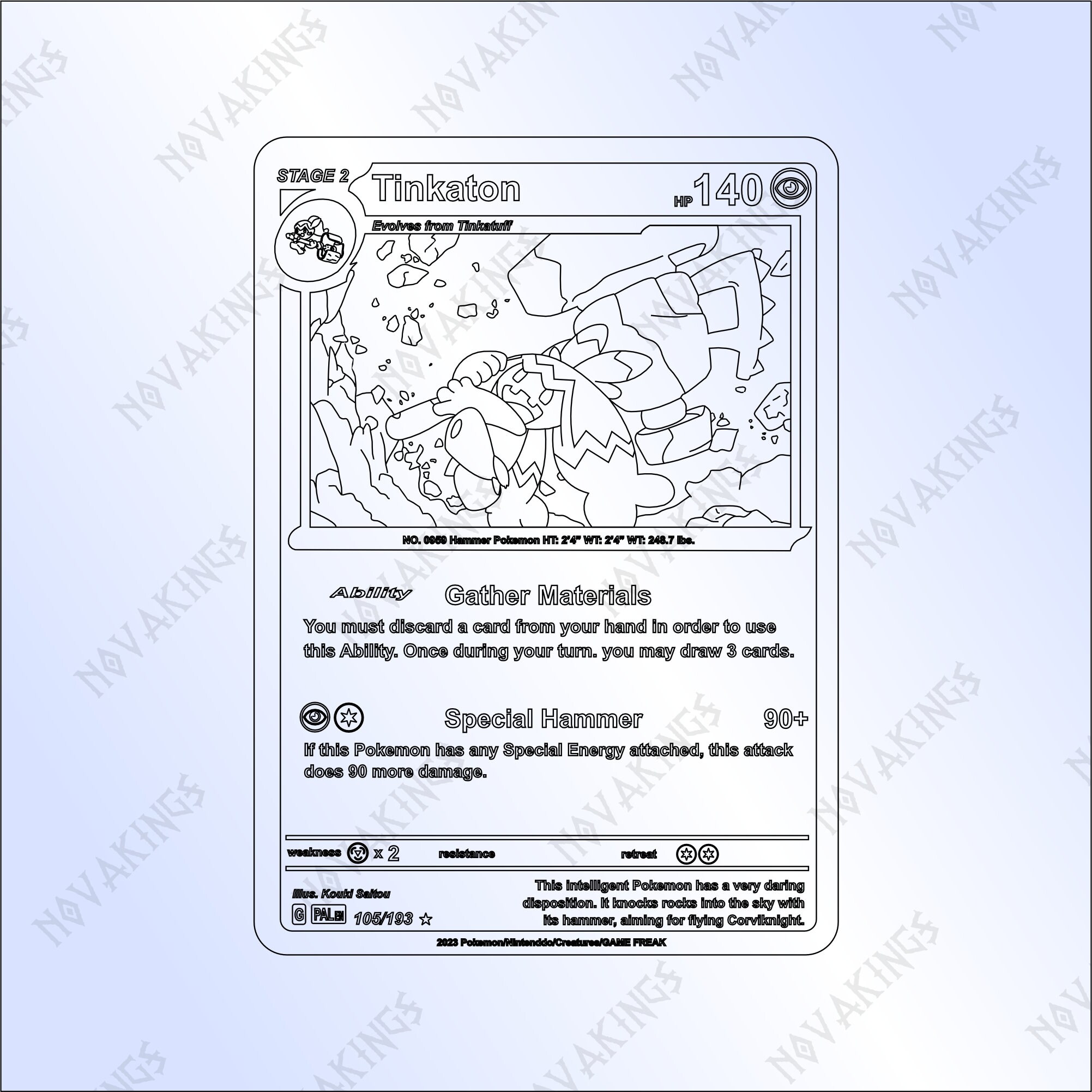 Tinkaton Pokemon Card Vector SVG PDF DXF Laser Cutter File - Etsy