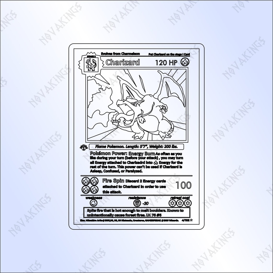 Charizard Pokemon Card Vector SVG PDF DXF Laser Cutter File - Etsy