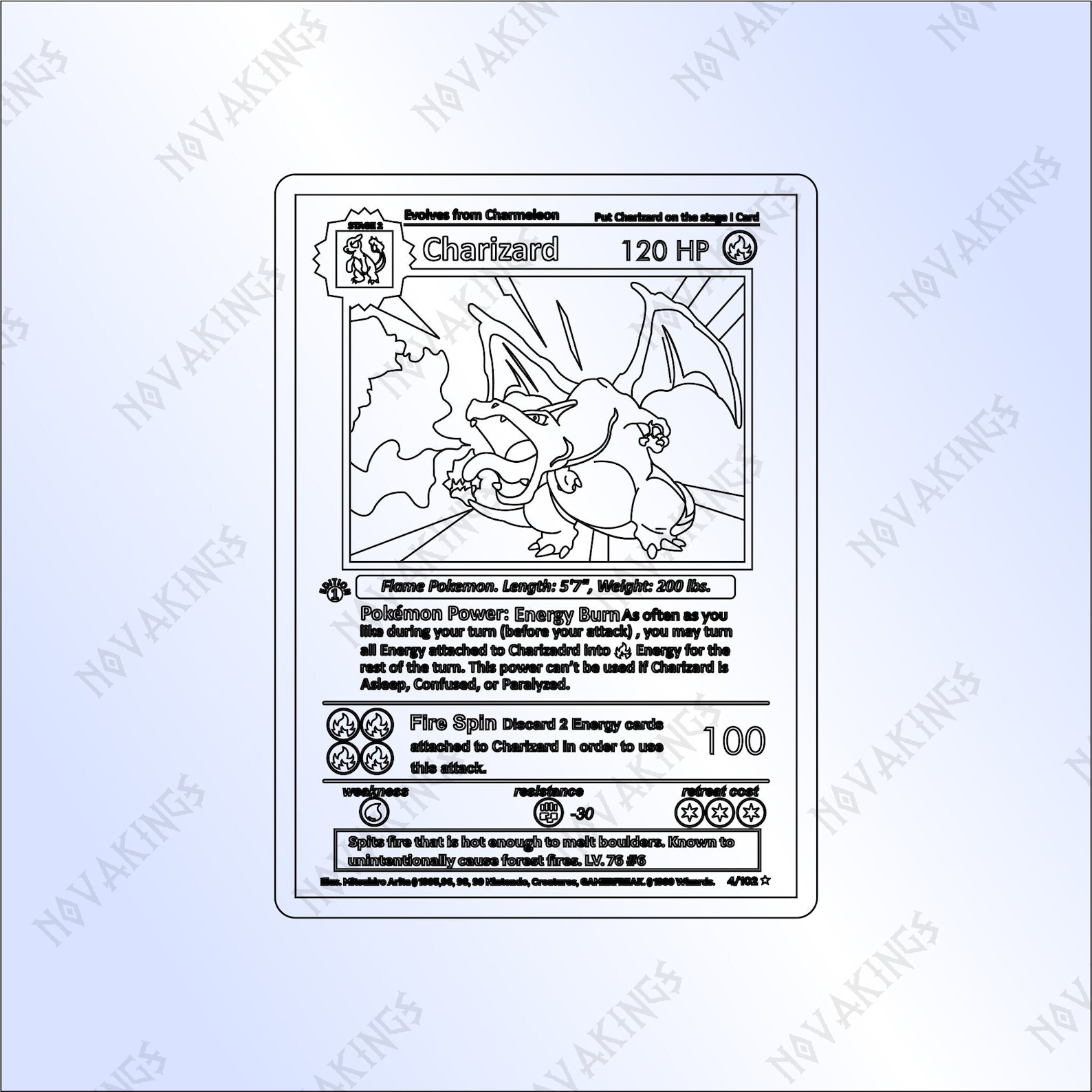 Charizard Pokemon Card Vector SVG PDF DXF Laser Cutter File - Etsy