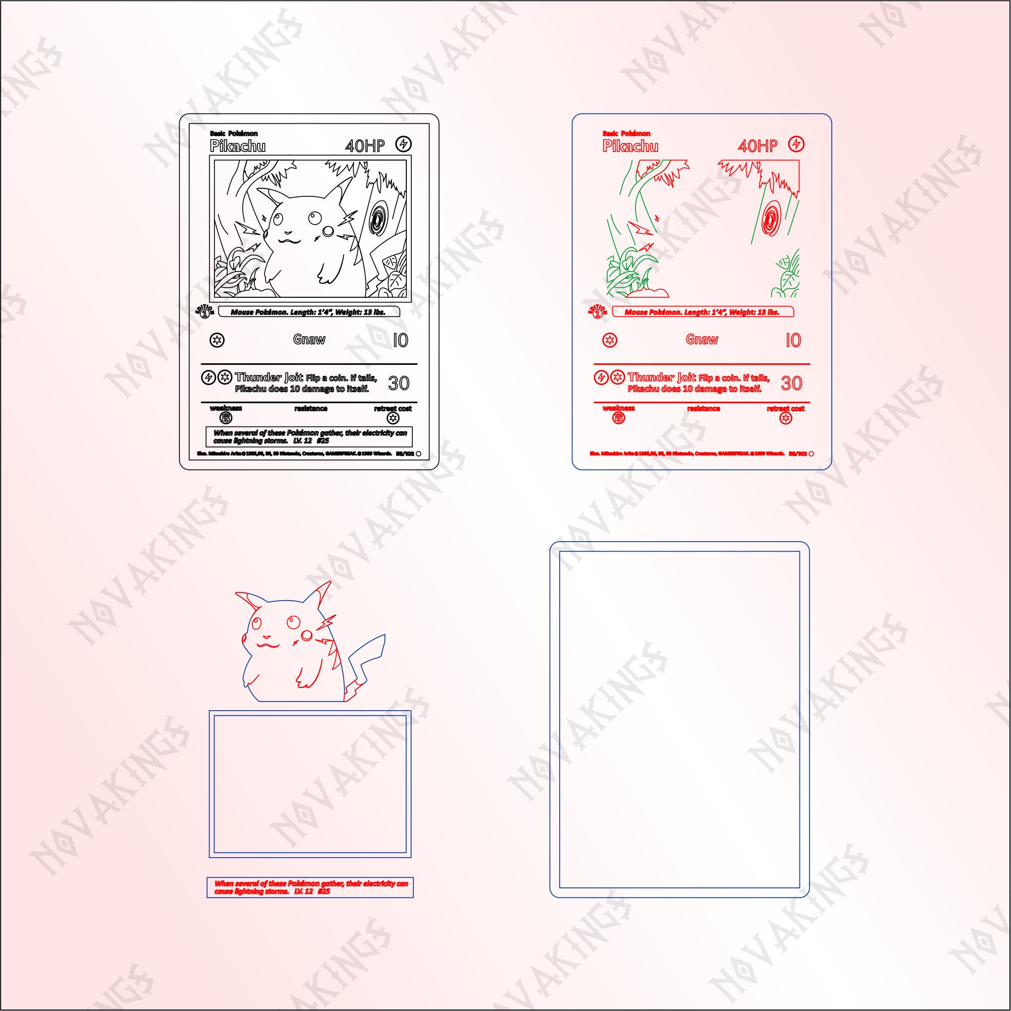 Pikachu Pokemon Card Vector SVG PDF DXF Laser Cutter File - Etsy