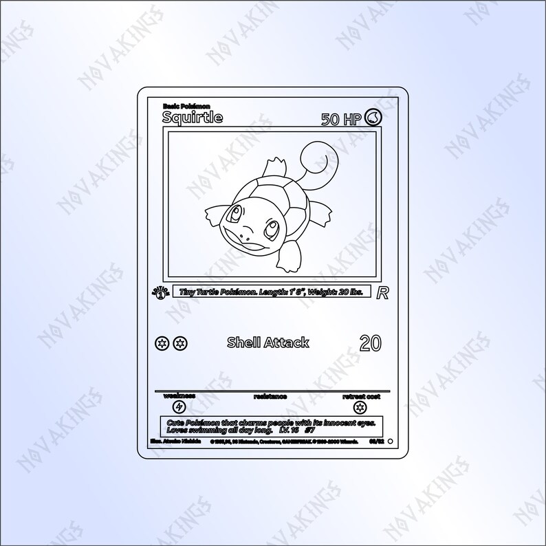 Squirtle Pokemon Card Vector SVG PDF DXF Laser Cutter File - Etsy