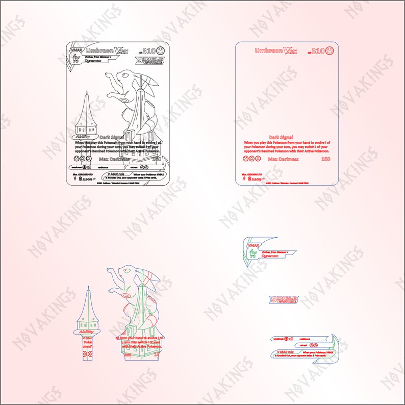 Umbreon V Max Pokemon Card Vector SVG PDF DXF Laser Cutter File - Etsy