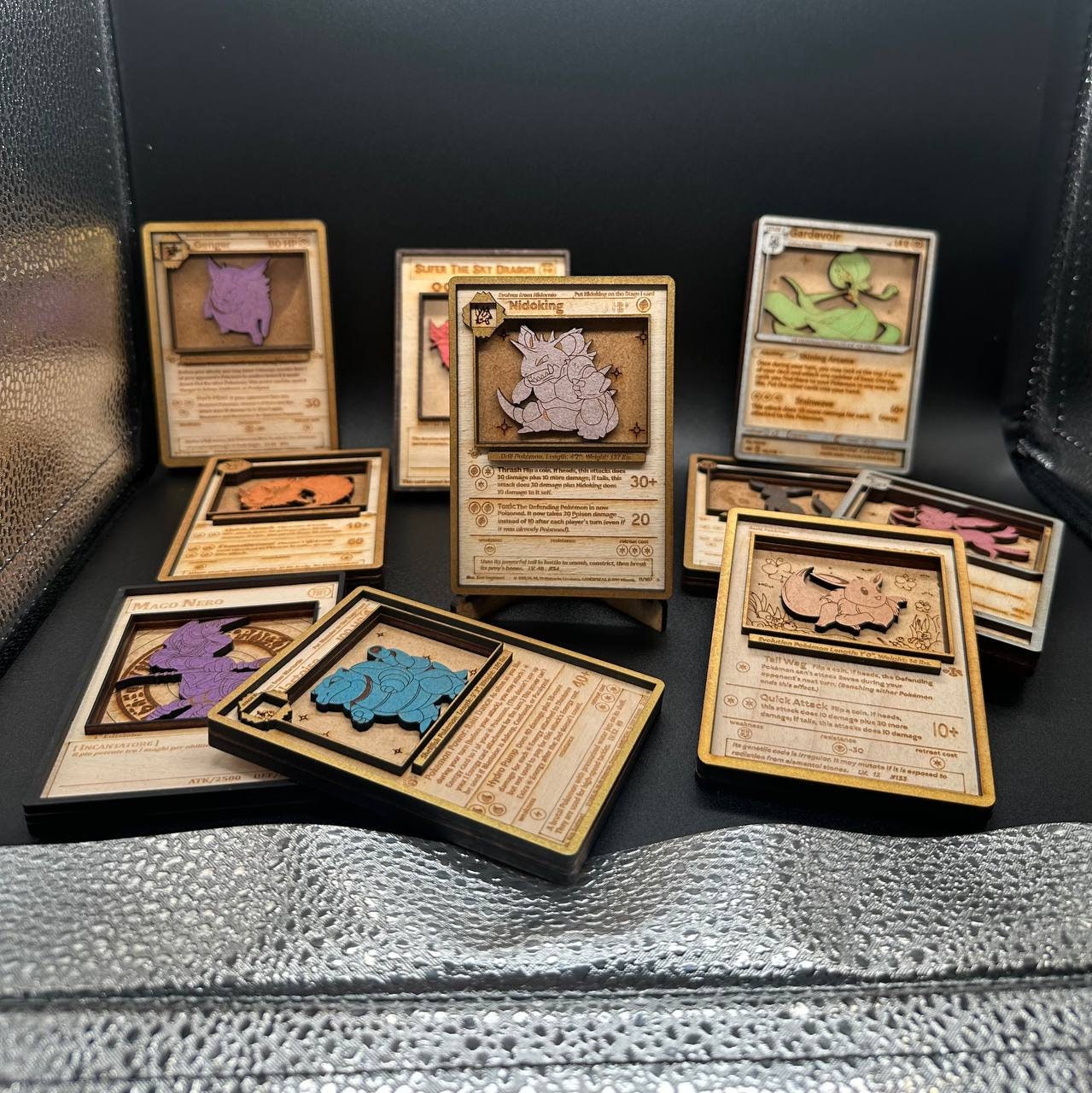 Eevee Handmade Custom 3D Wooden Pokemon Card Wood Laser Engraved Poke ...