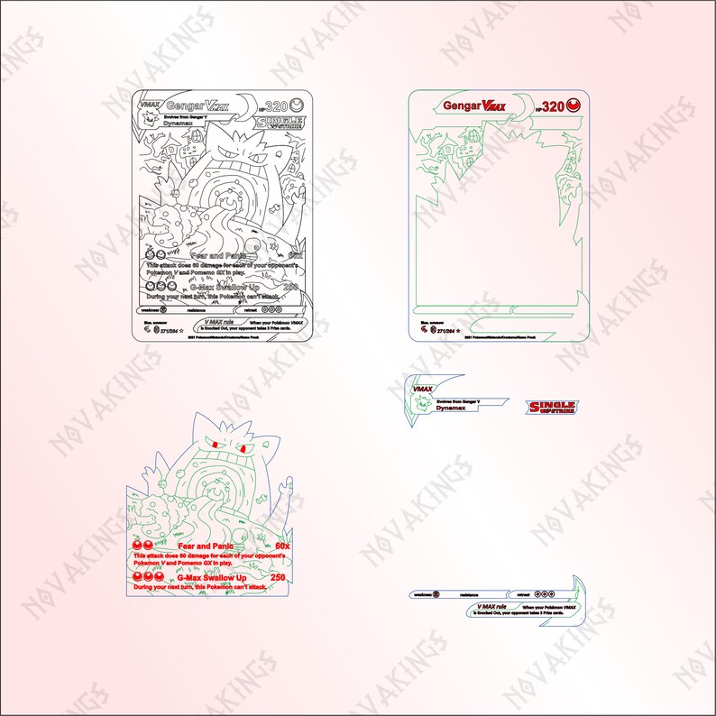 Gengar V-max Pokemon Card Vector PDF DXF Laser Cutter File - Etsy