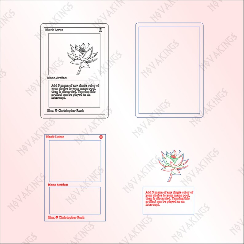 Black Lotus Magic the Gathering Card Mgt Vector SVG PDF DXF Laser ...