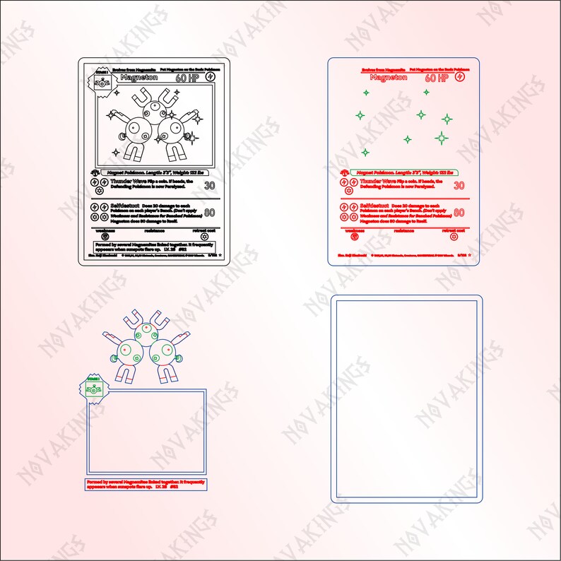 Magneton Pokemon Card Vector SVG PDF DXF Laser Cutter File - Etsy