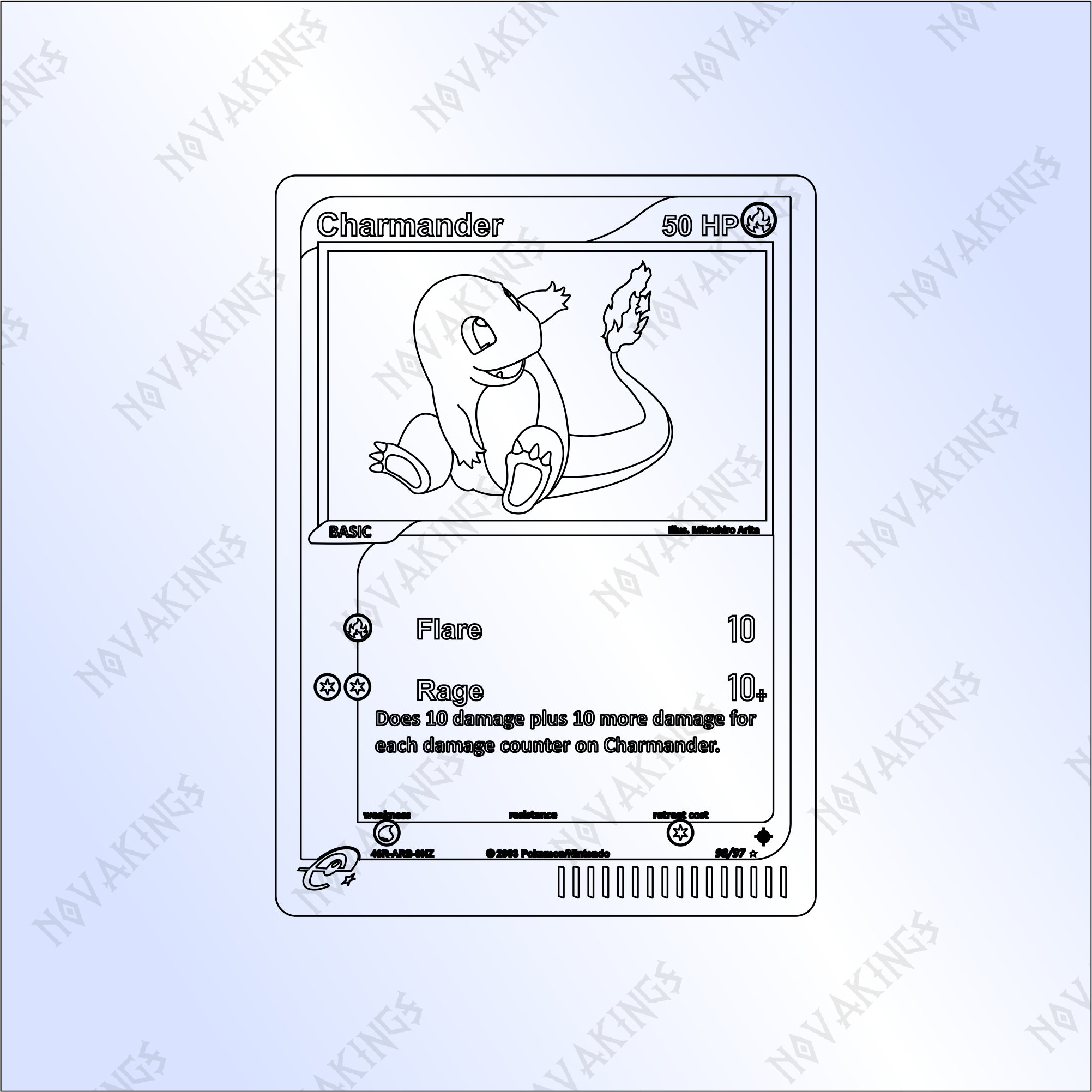 Charmander Pokemon Card Vector SVG PDF DXF Laser Cutter File - Etsy