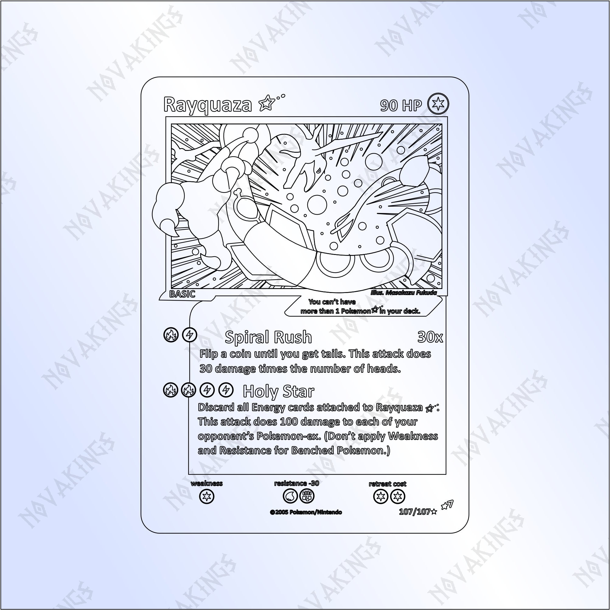 Rayquaza Star Pokemon Card Vector SVG PDF DXF Laser Cutter File - Etsy