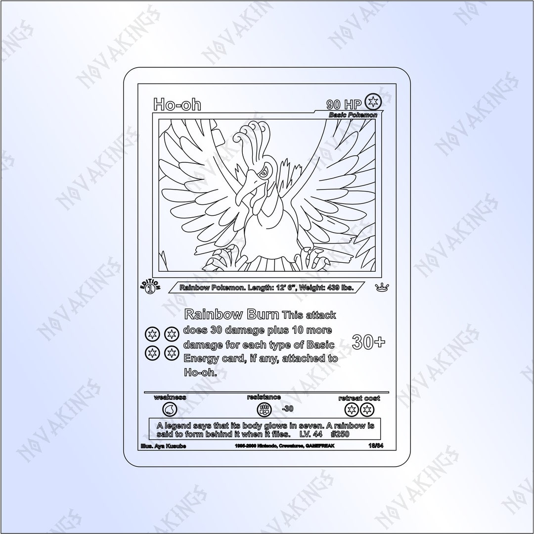 Ho-ho Pokemon Card Vector SVG PDF DXF Laser Cutter File - Etsy