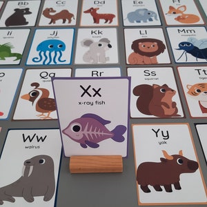 Animal Alphabet Animal A-Z Alphabet Cards Animal A-Z Gift - Etsy