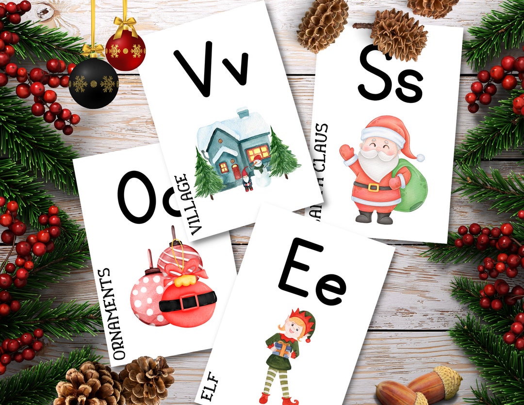 Christmas Themed Alphabet Cards Winter Themed Alphabet Cards Flash ...