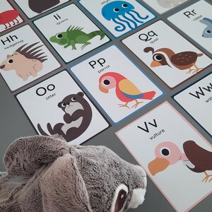 Animal Alphabet Animal A-Z Alphabet Cards Animal A-Z Gift - Etsy