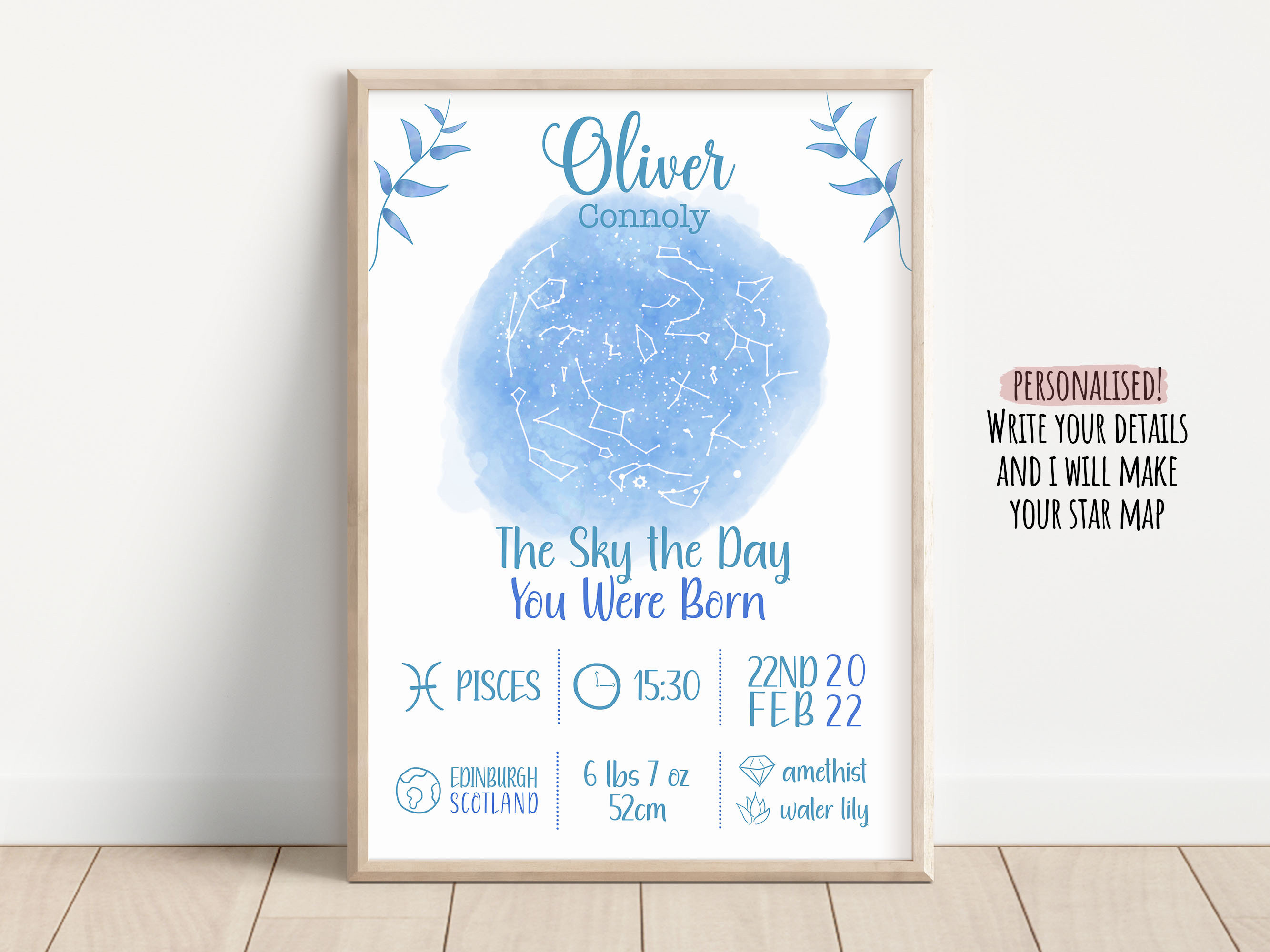 PRINTABLE the Day You Were Born, Day You Were Born Star Map, Birth ...
