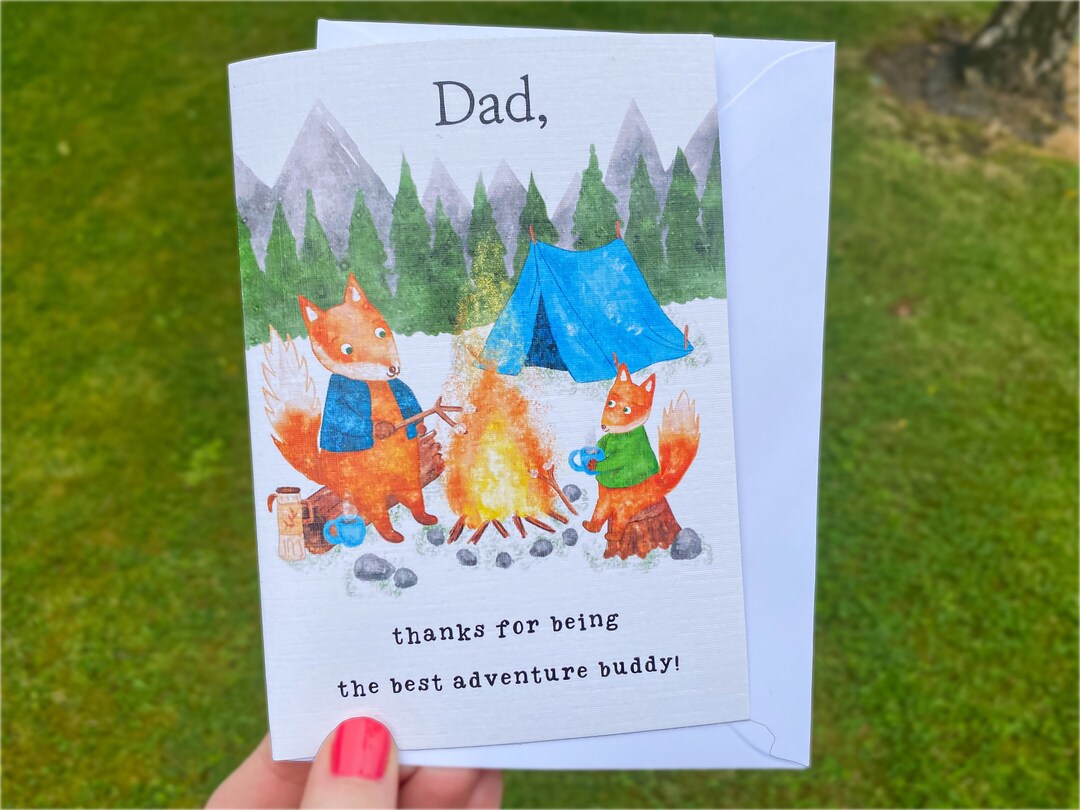 Adventure Fathers Day Card, A6 Greeting Card, Adventure Dad, Camping ...