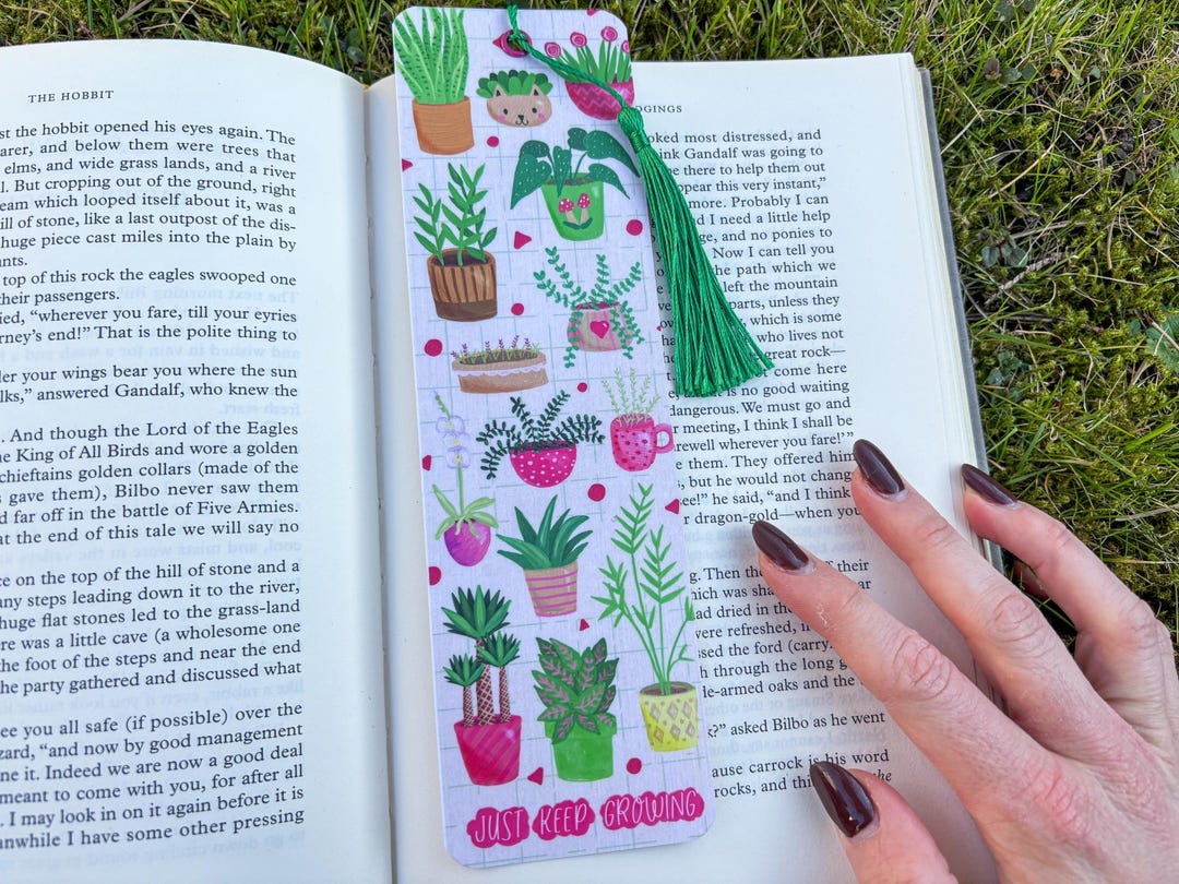 Plants Laminated Bookmark, Bookmark With Tassel, Laminated Bookmark ...
