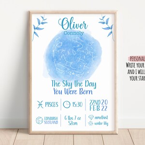 PRINTABLE the Day You Were Born, Day You Were Born Star Map, Birth ...