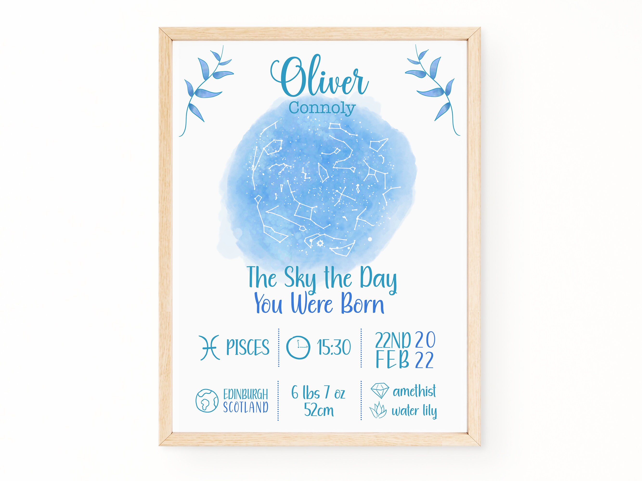 PRINTABLE the Day You Were Born, Day You Were Born Star Map, Birth ...