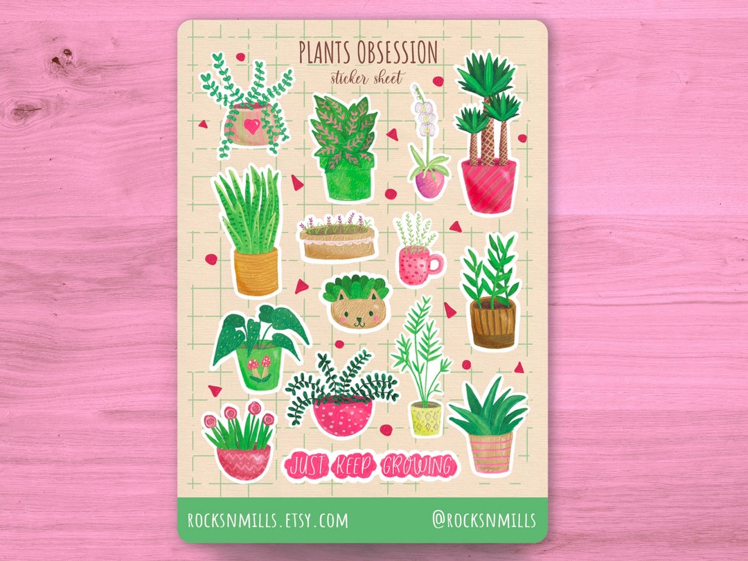 Plants Sticker Sheet, Sticker Sheet Cute, Sticker Sheet Journal ...