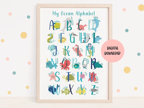 PRINTABLE My Ocean Alphabet Under the Sea Alphabet - Etsy