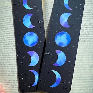 Moon Phases Bookmark, Classic Bookmark, Cute Bookmark, Book Worm Gift ...