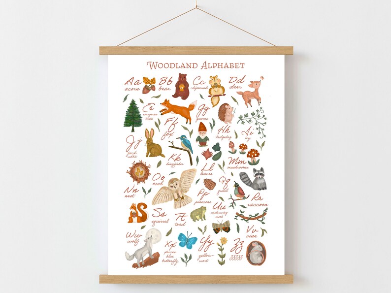 PRINTABLE Woodland Alphabet, Alphabet Printable, Educational Posters ...